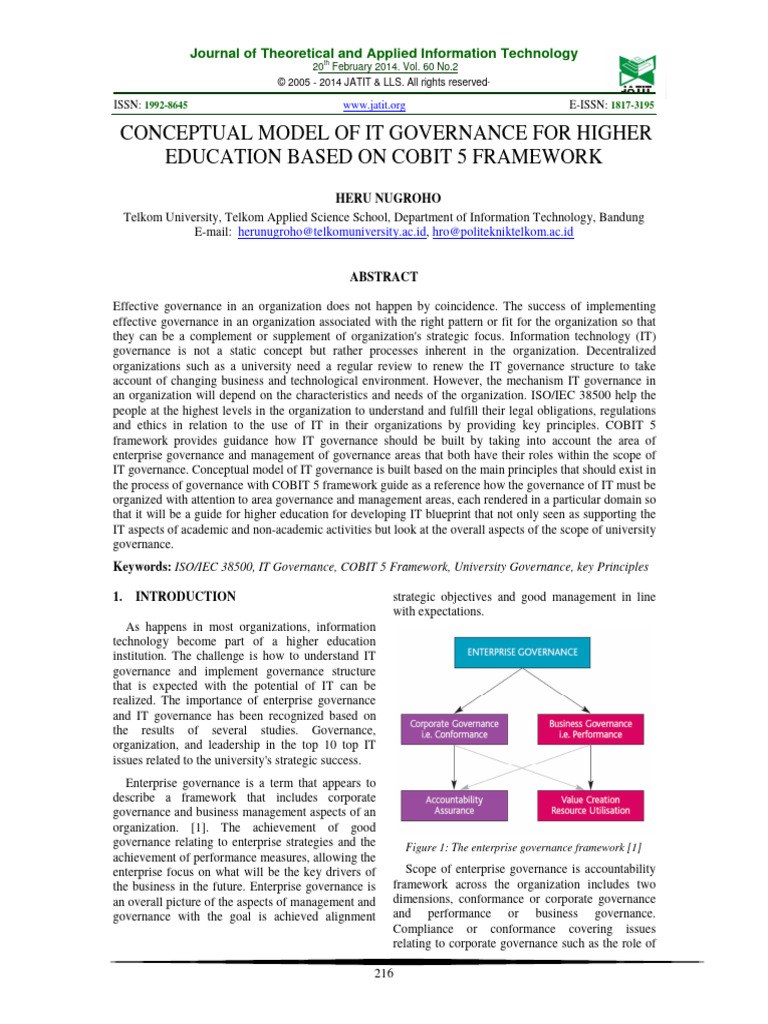 6 - CONCEPTUAL MODEL OF IT GOVERNANCE FOR HIGHER EDUCATION BASED ON COBIT 5 FRAMEWORK | PDF ...