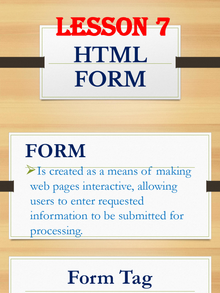 Lesson 7 HTML Form | PDF | Computers