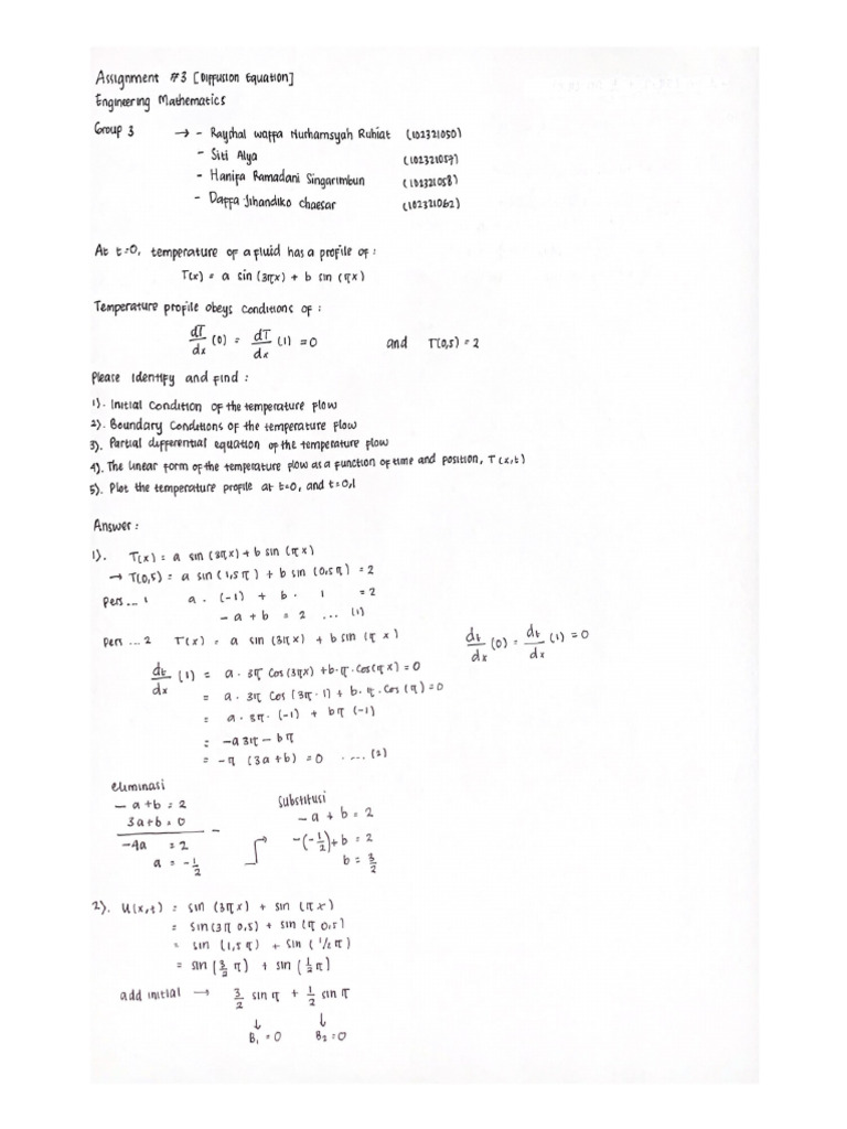 Assignment3 Group3 Chemical Engineering Mathematics | PDF