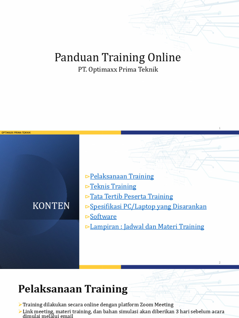 Panduan Training Online Optimaxx | PDF