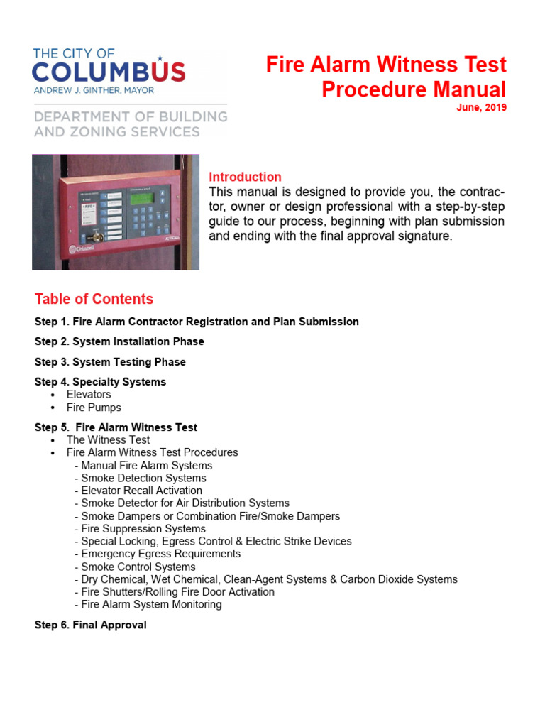 Fire Alarm Witness Procedure Manual Printer Friendly | PDF ...