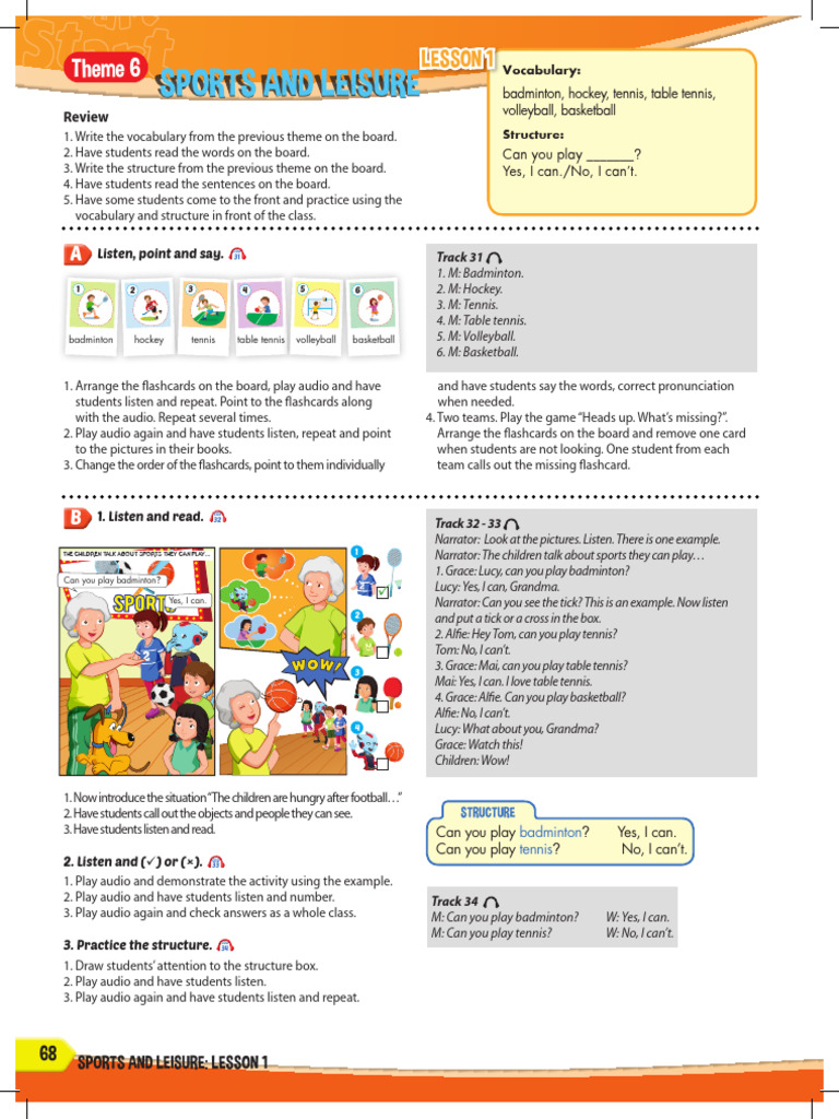 Sports and Leisure Vocabulary Lesson | PDF | Vocabulary | Flashcard