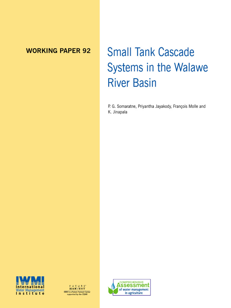 Small Tank Cascade Systems in The Walawe River Basin | PDF | Reservoir ...