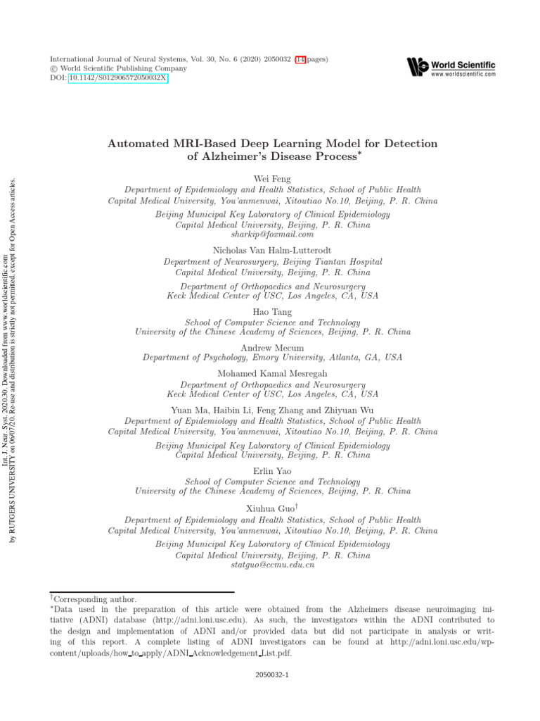 Automated Mri Based Deep Learning Model For Detection Of Alzheimers Disease Process Pdf