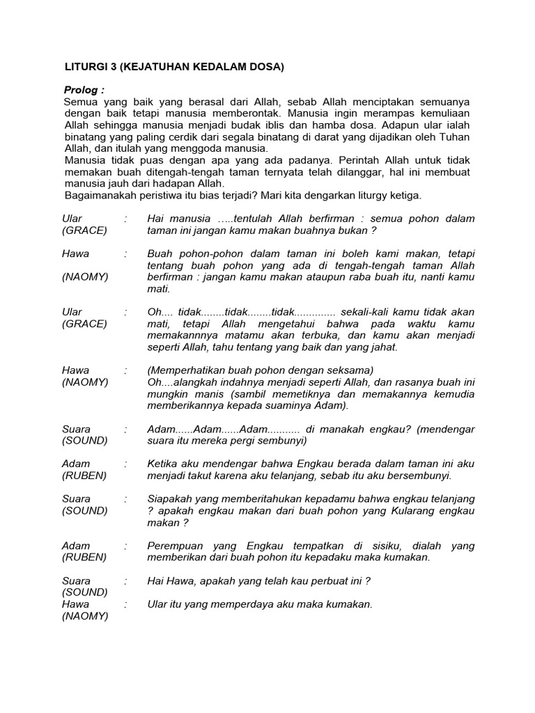 Liturgi 3 Kejatuhan Manusia | PDF | Griya & Taman