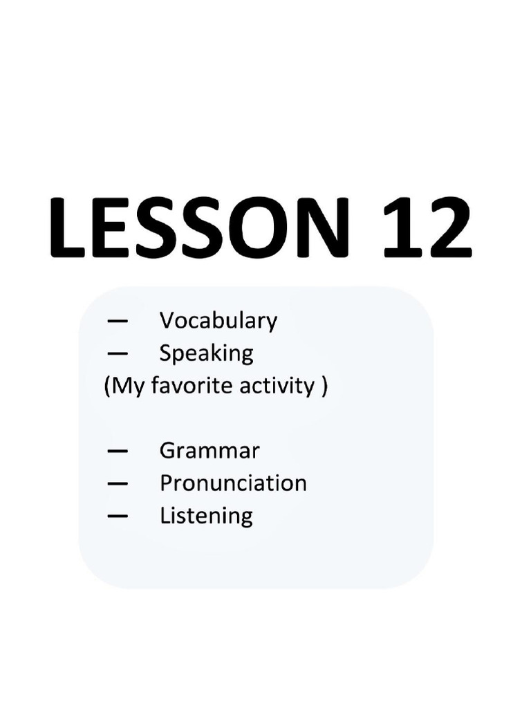 Lesson 12 | PDF