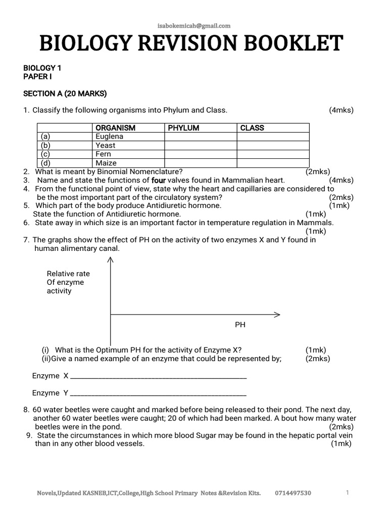Biology Revision Kit Updated-1 | PDF