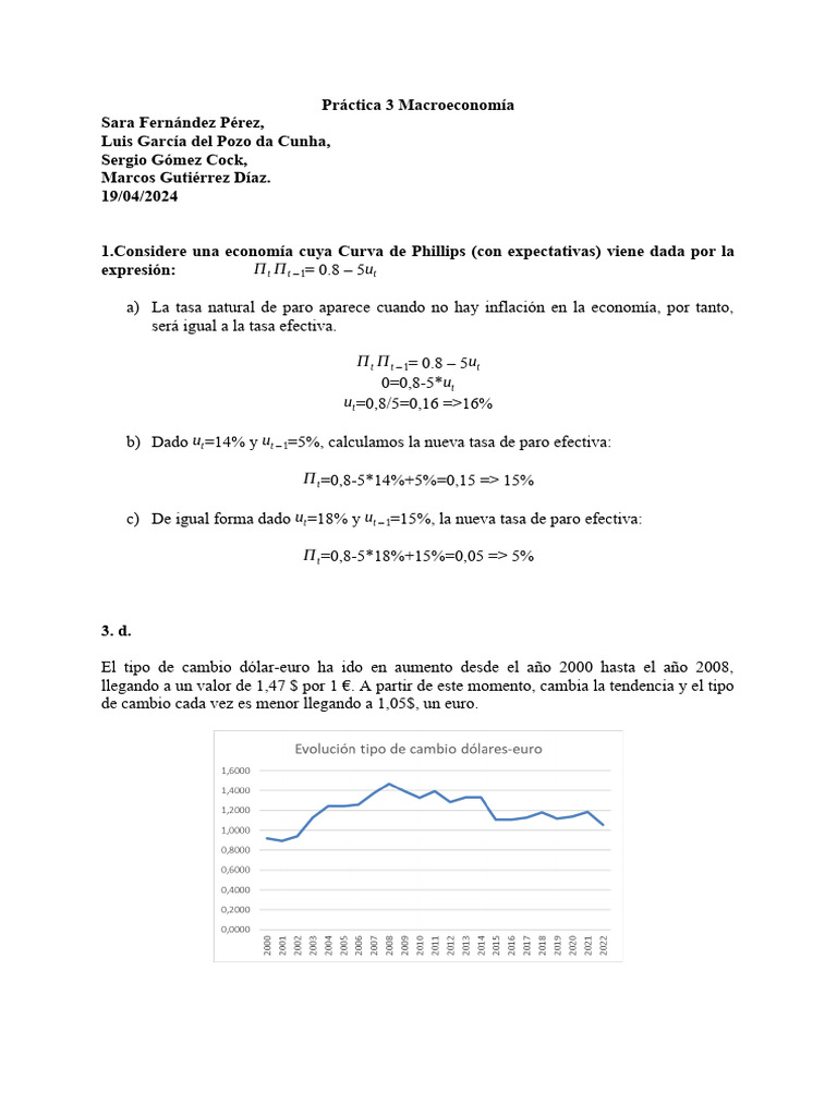 Practica 3 de Macro | Descargar gratis PDF | Tipo de cambio | Economía política