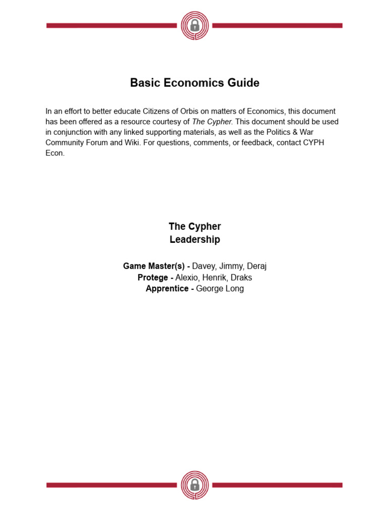 (CYPH) Basic Economics Guide | PDF | Infrastructure | Policy