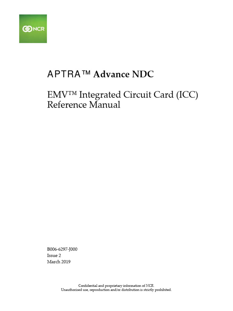 Aptra Advance NDC - EMV-ICC-Reference-Manual - 2018 | PDF | Emv | Electromagnetic Interference