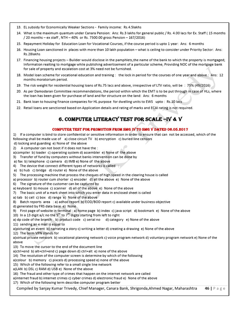 Computer Literacy Test For SMG IV V | PDF | Computer Network ...