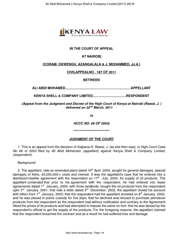 Civil Appeal 187 of 2011 | PDF | Contractual Term | Breach Of Contract