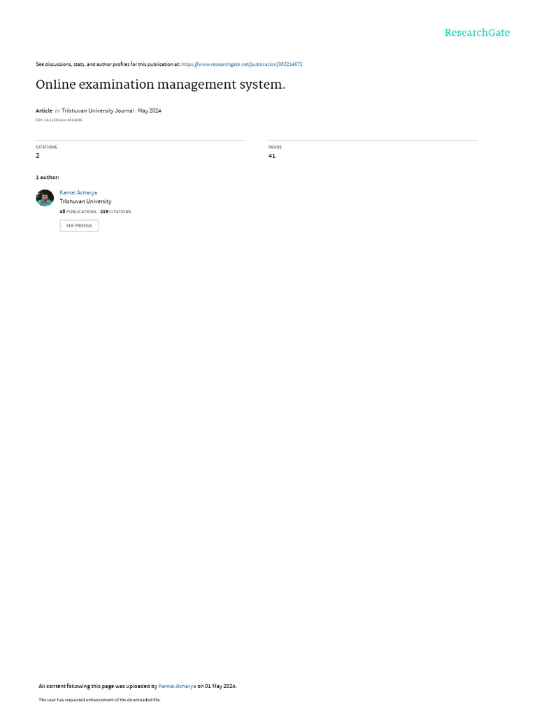 Online Examination Management System.: Tribhuvan University Journal May ...