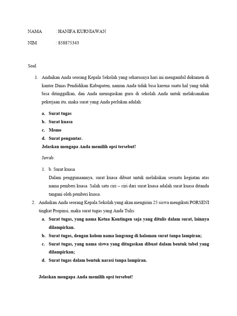 Hanifa Kurniawan - 858875343 - Tugas 3 - Keterampilan Menulis | PDF ...