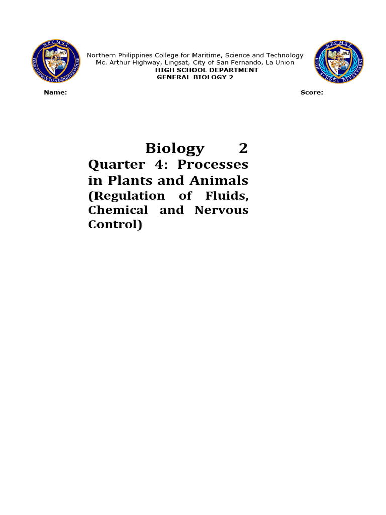 General Biology 2 Quarter 4 Week 5 | PDF | Neuron | Anatomy
