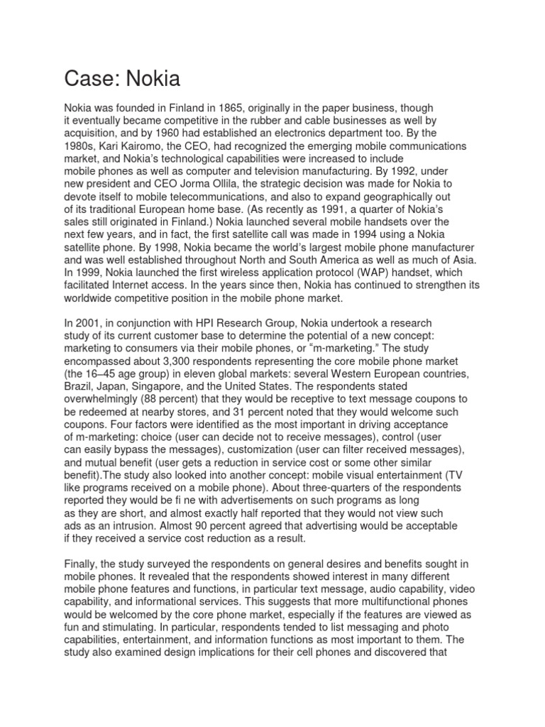 Case 5. NOKIA | PDF | Nokia | Mobile Phones