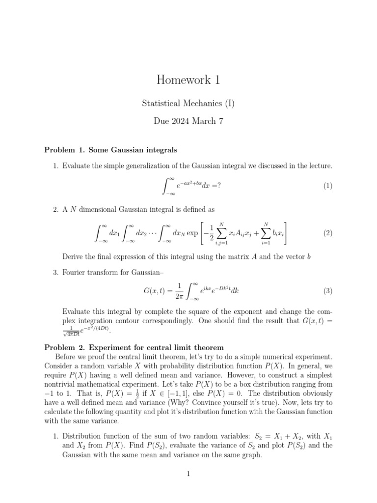 SM HW1 | PDF | Normal Distribution | Polymers