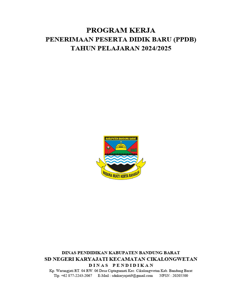 Program Kerja PPDB SD | PDF | Karier & Perkembangan | Bisnis