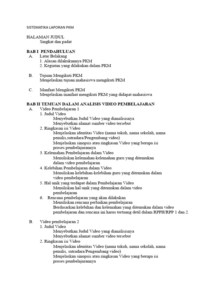 Sistematika Laporan PKM 2024 - Azizah | PDF | Karier & Perkembangan