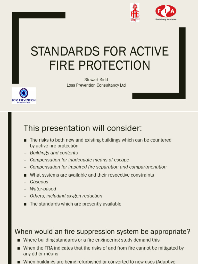 Standards For Active Fire Protection | PDF | Fire Sprinkler System ...