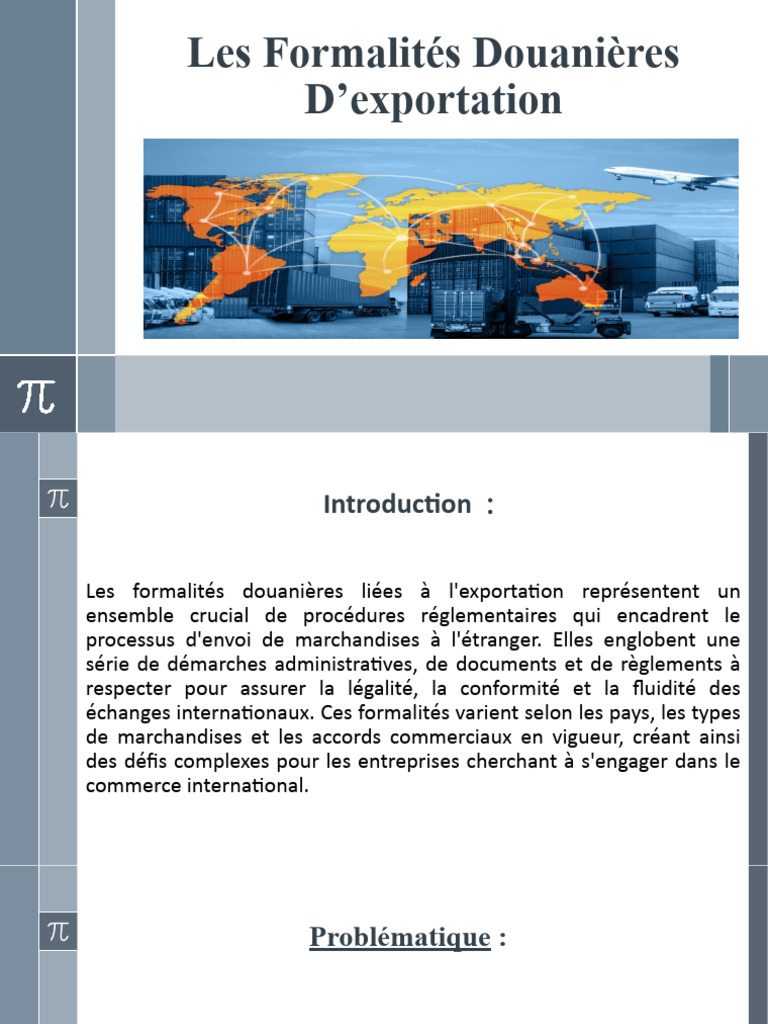 Les Formalités Douanières D'exportation | PDF | Tarif | Logistique