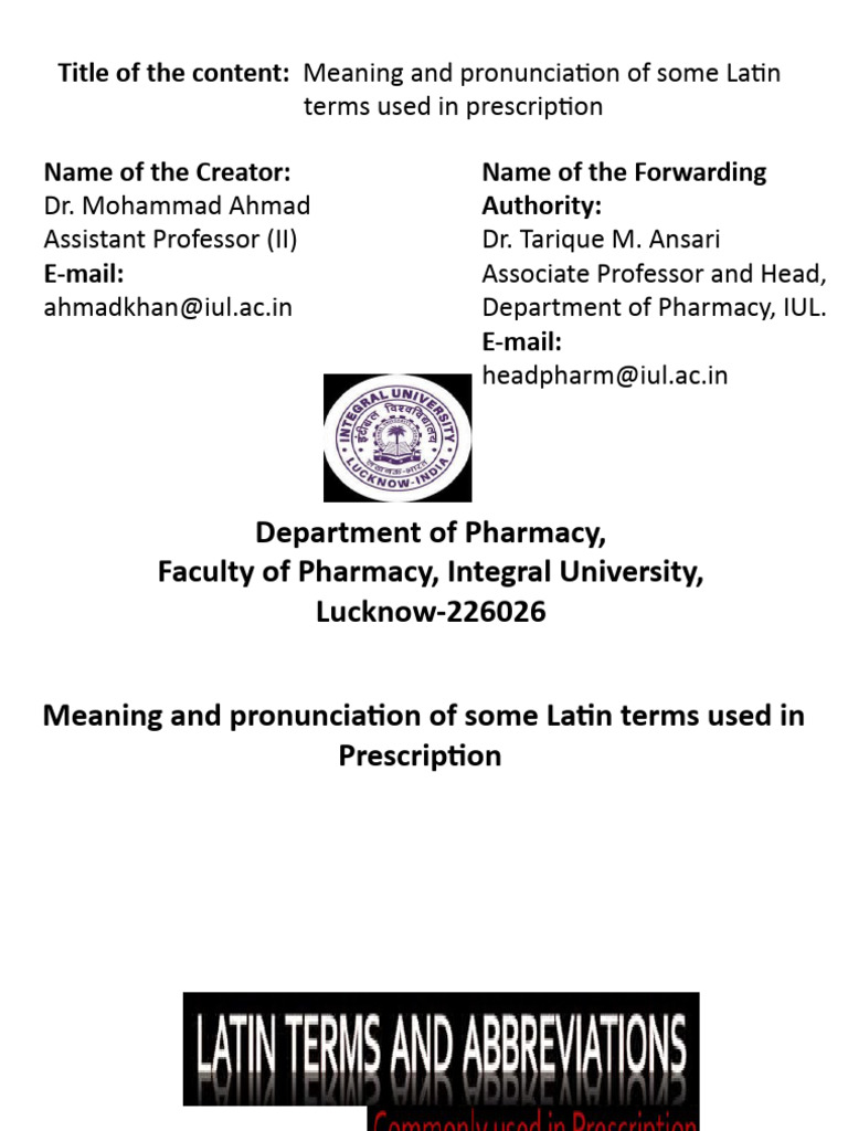 Latin Terms and Abbreviations-Final-Ma1 | PDF | Tablet (Pharmacy ...