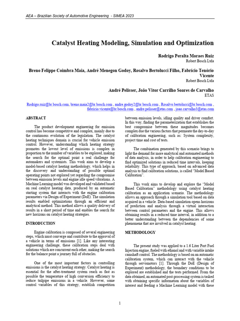 Catalyst Heating Modeling Simulation & Optimization - 1 | PDF ...