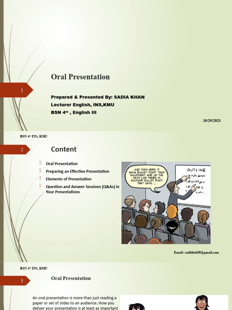 Effective Oral Presentation Tips | PDF | Communication | Question