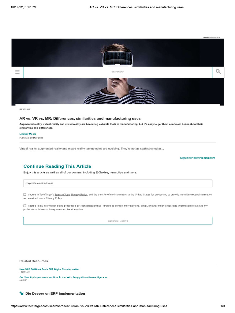 AR vs. VR vs. MR | PDF