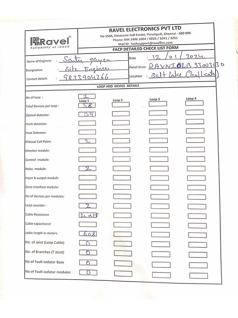 Ravel Check List Form | PDF