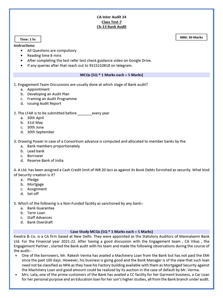 Inter Audit 24 7 | PDF | Loans | Banks