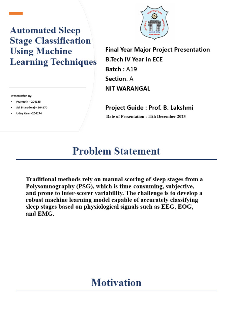 Automated Sleep Stage Classification Using Machine Learning Techniques | Download Free PDF ...