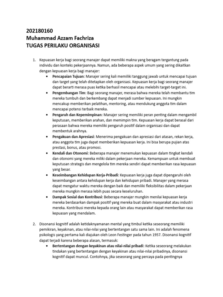 Muhammad Azzam Fachriza - Tugas Organisasi Pertemuan 3 | PDF | Bisnis