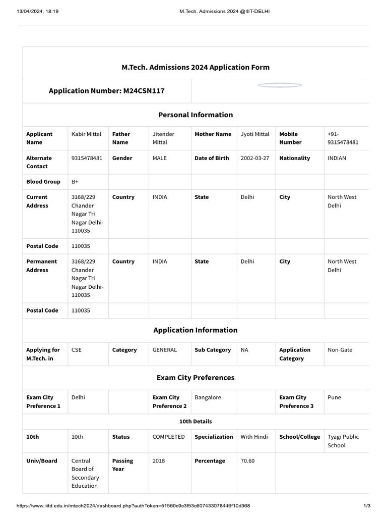 M.Tech. Admissions 2024 @IIIT-DELHI | PDF | Human Communication