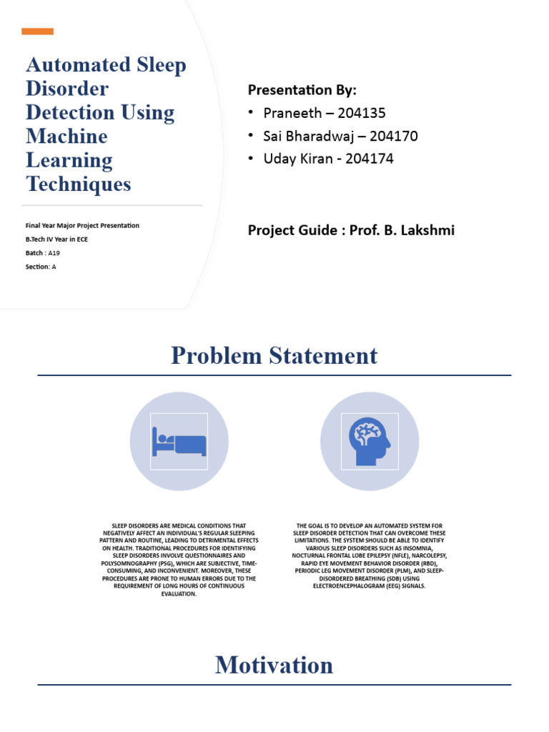 A19 - Automated Sleep Disorder Detection Using Machine Learning Techniques | PDF | Sleep | Rapid ...
