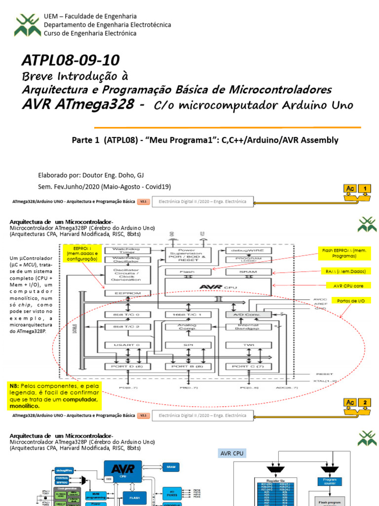 Introdução Ao Arduino E Atmega328 Pdf Arduino C Linguagem De Programação
