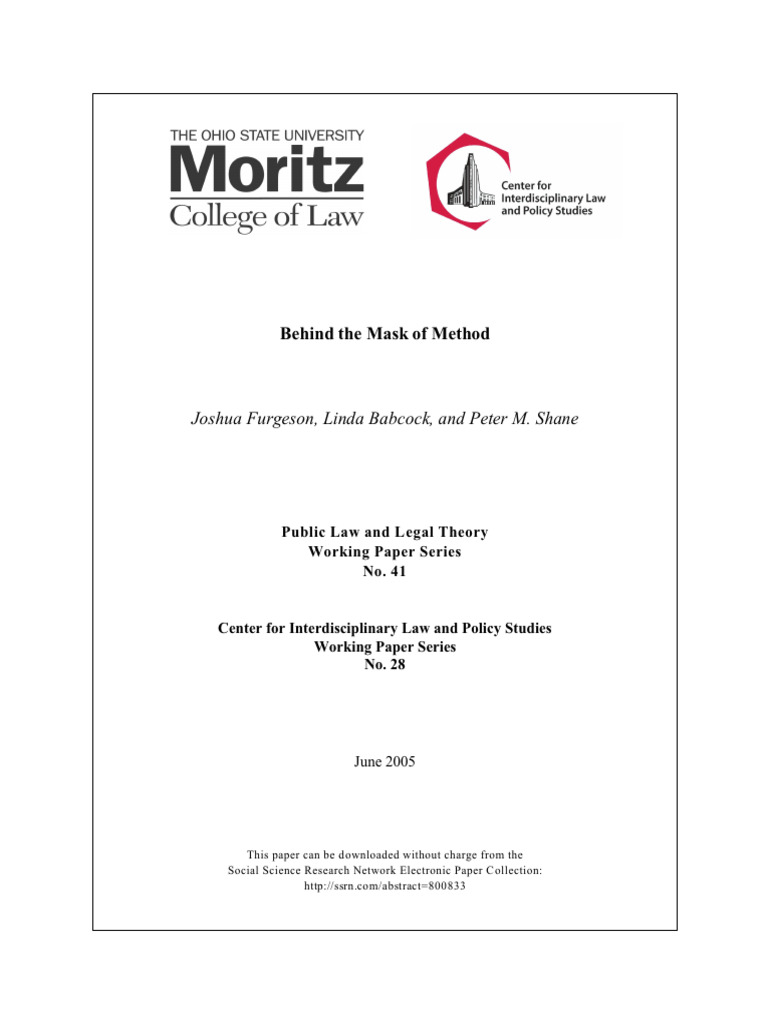 Behind The Mask of Method - Joshua Furgeson, Linda Babcock e Peter M ...