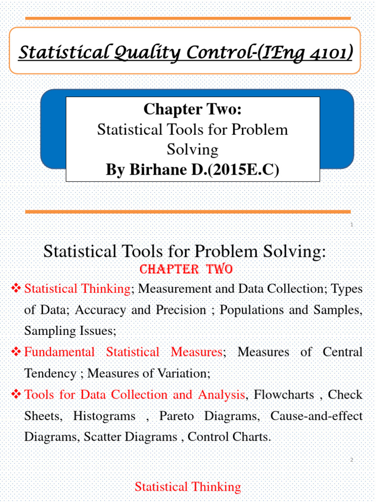 2-CH-2 Statistical Quality Control - (IEng 4101) | PDF | Accuracy And ...
