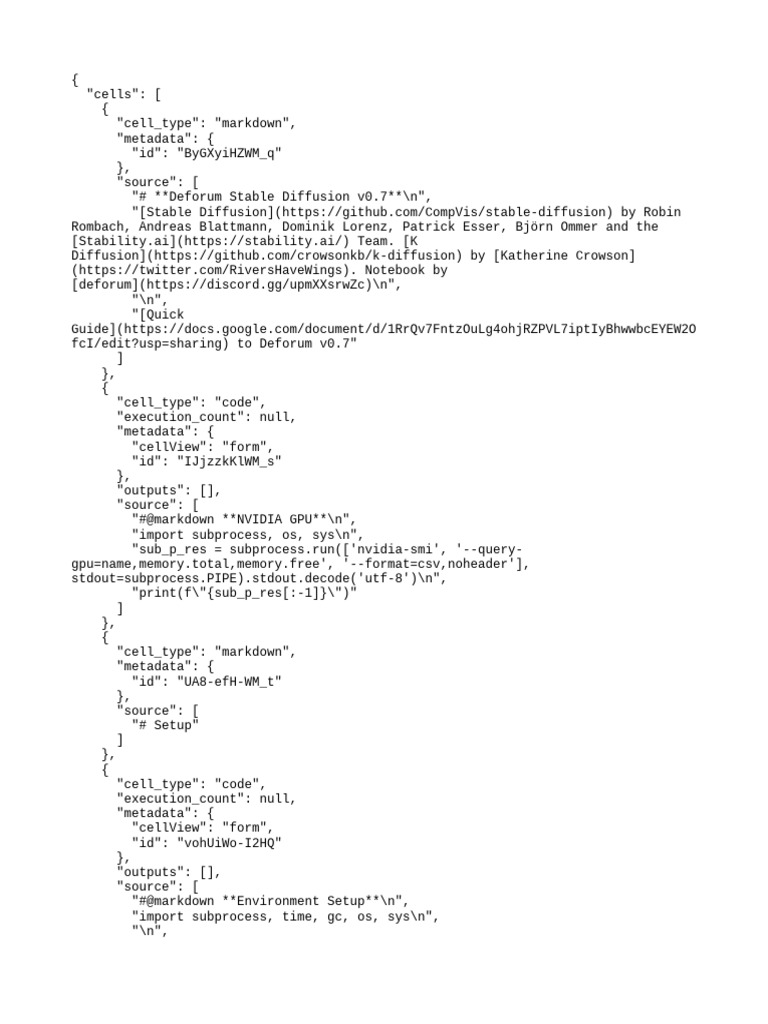 Deforum Stable Diffusion - Ipynb | PDF | Boolean Data Type | Computing