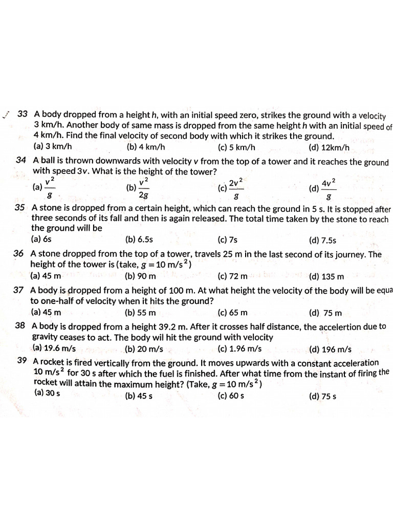 Vertical Motion Under Gravity-1 | PDF