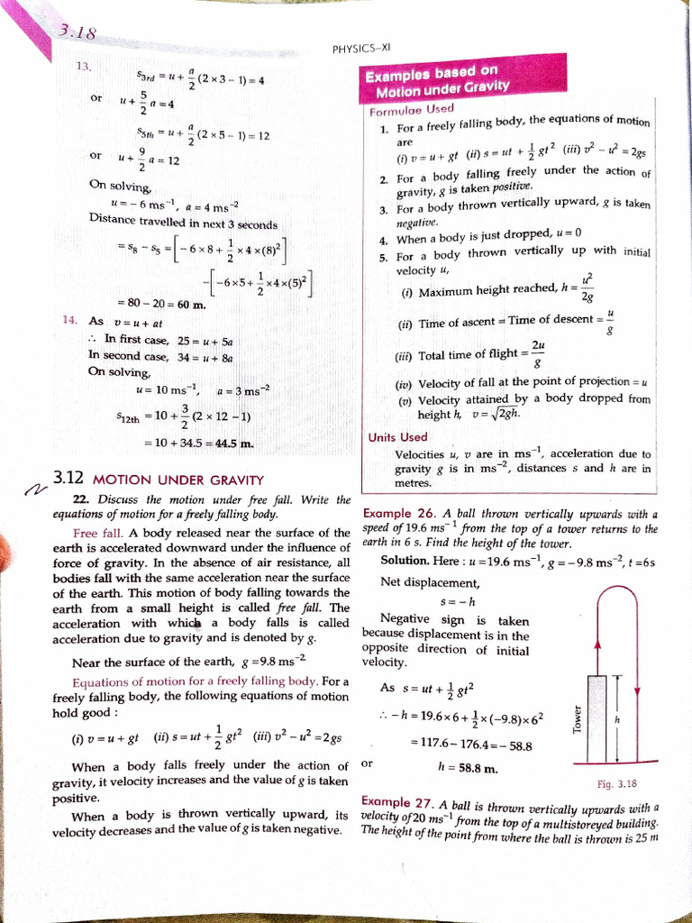 Motion Under Gravity | PDF | Acceleration | Temporal Rates
