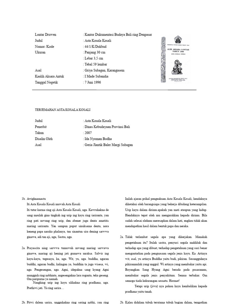 Asta Kosala Kosali PDF Free | PDF