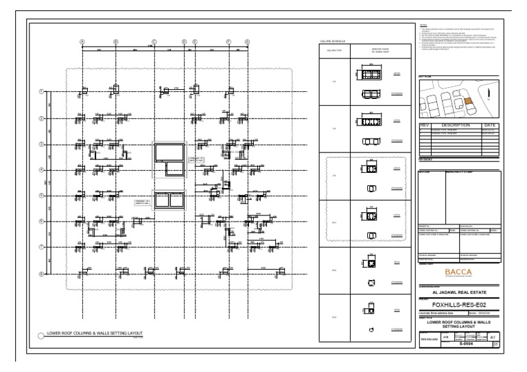 Lower Roof Columns & Walls Layout | PDF