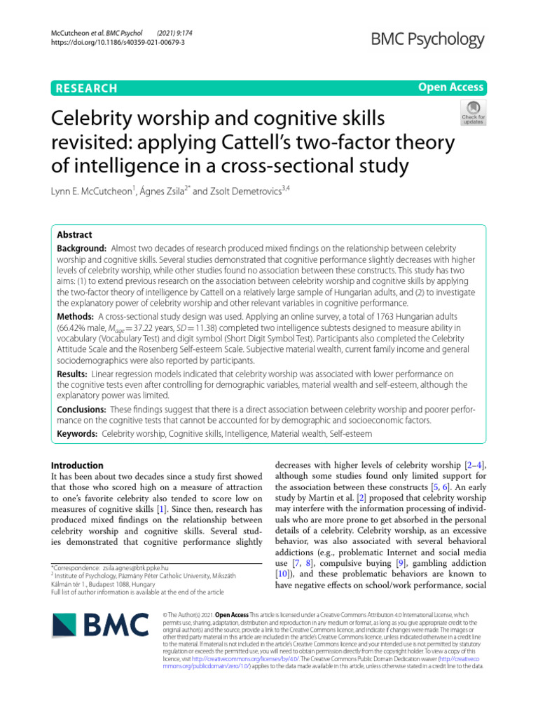 Celebrity Worship Internasional | PDF | Intelligence | Attitude ...