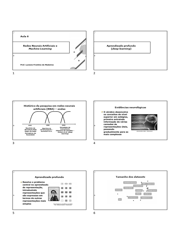 Aula6 Slides | PDF | Aprendizagem profunda | Rede neural artificial