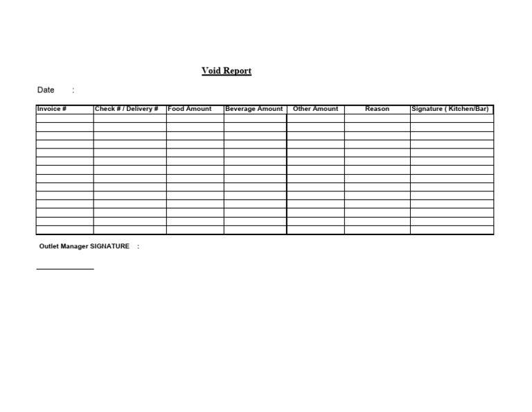 Void Report | PDF