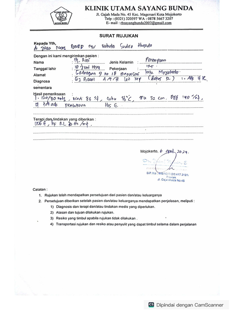 Lembar Edukasi Rujuk Ke RSU | PDF