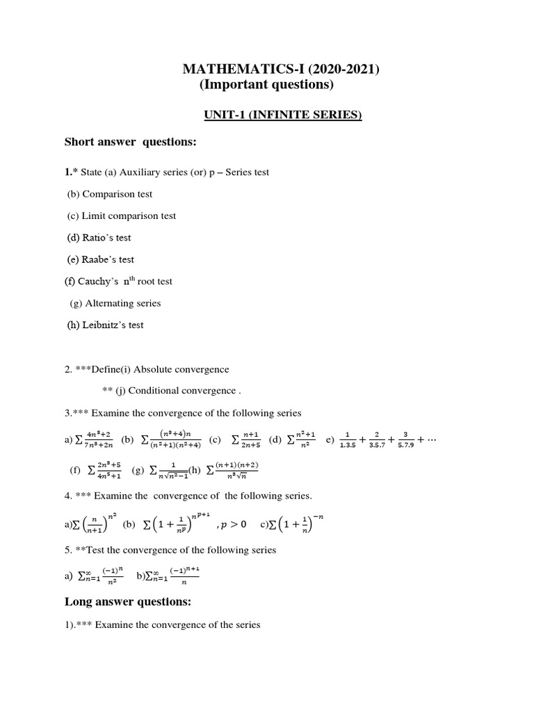 M1-_Important_questions_ | PDF | Limit (Mathematics) | Curvature