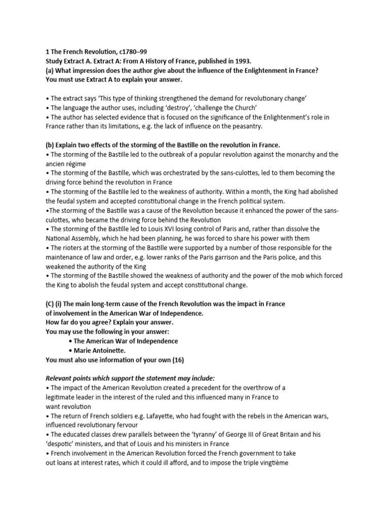 Year 11 History Paper 1 Marking Scheme | PDF | Reign Of Terror | Weimar ...