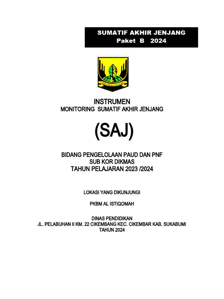 INSTRUMEN SAJ PAKET B (1) ok | PDF